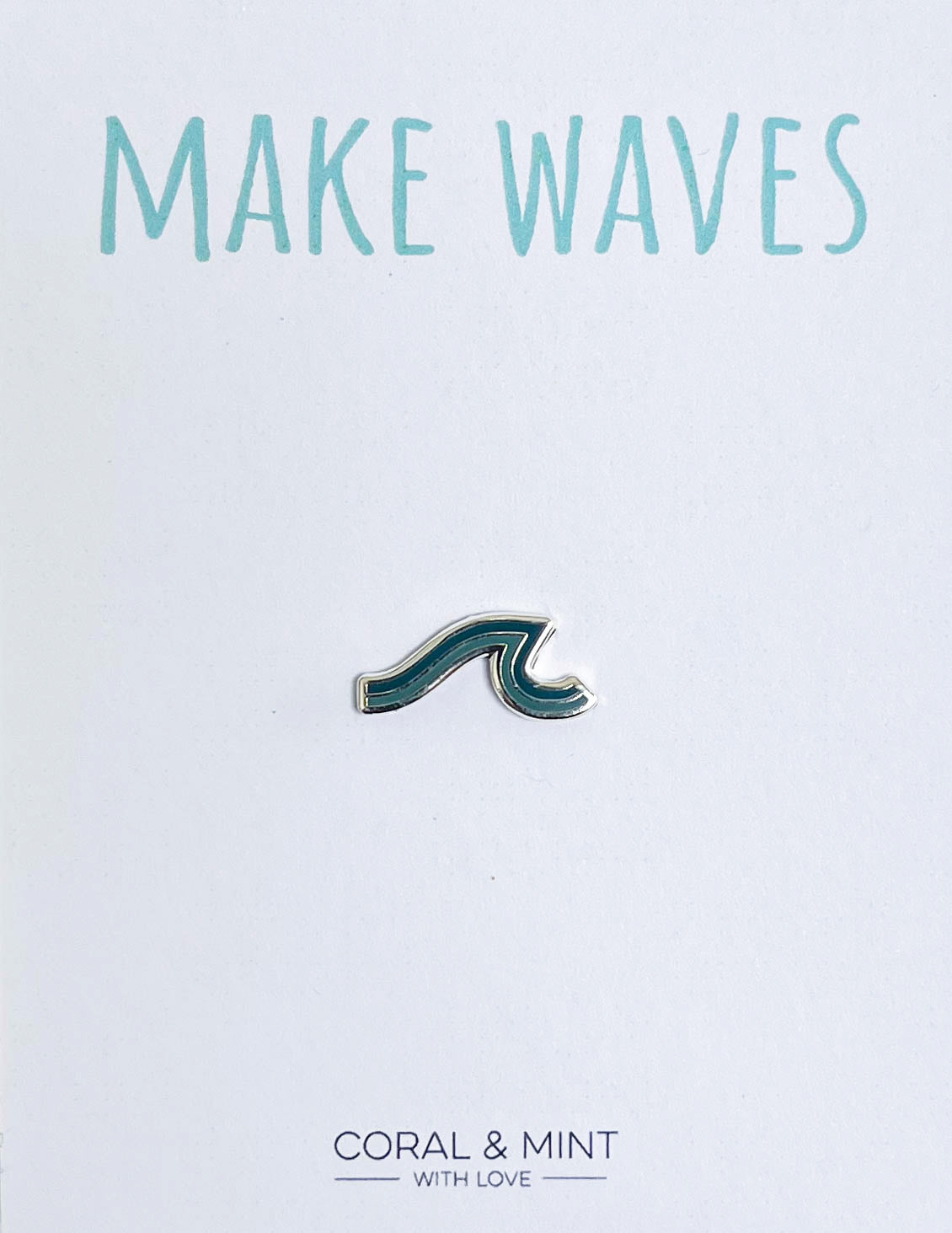 Wave enamel pin