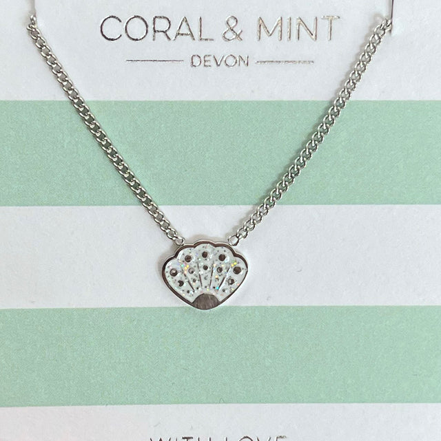 White Sparkly Shell Necklace